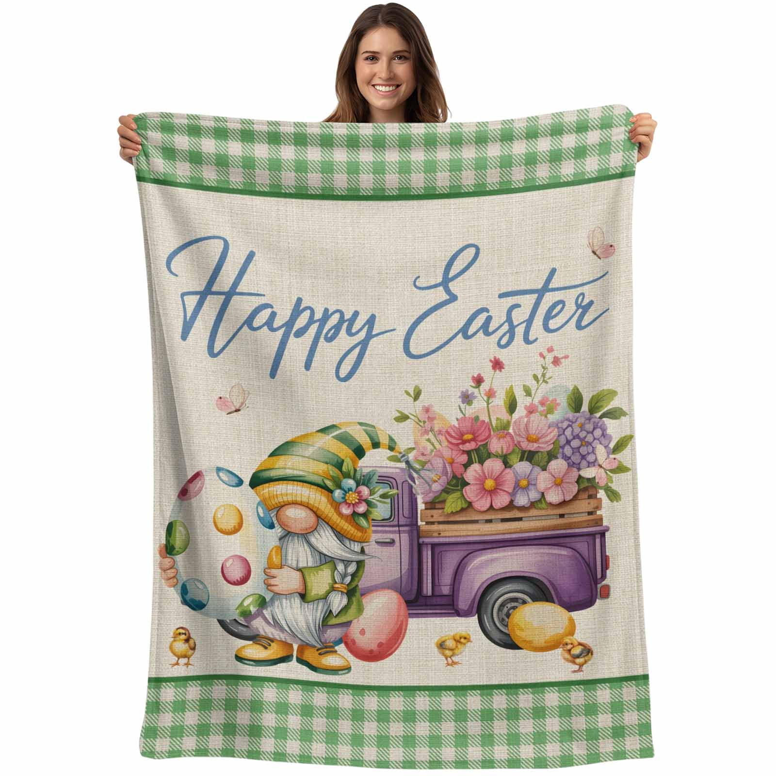 Easter Blanket Soft Cozy Warm Throw Blanket for Couch, Plush Fuzzy ...