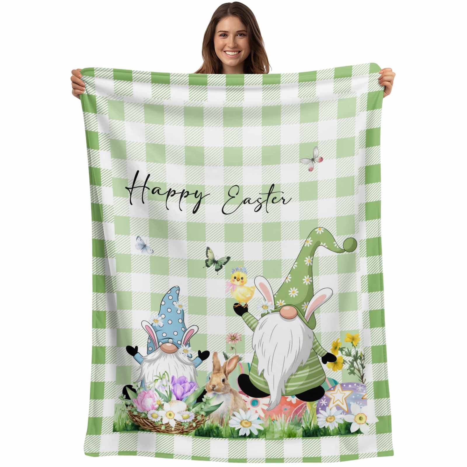 Easter Blanket Soft Cozy Warm Throw Blanket for Couch, Plush Fuzzy ...