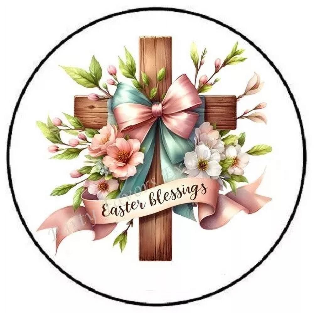 Easter Blessings Cross Religious Sticker Party Favors Sticker Envelope ...