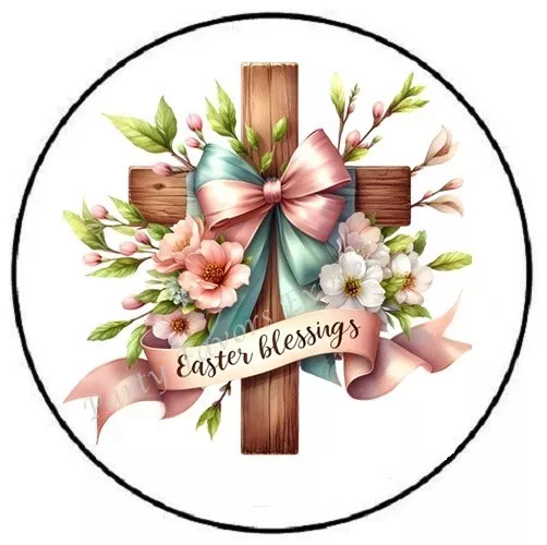 Easter Blessings Cross Religious Sticker Party Favors Sticker Envelope ...