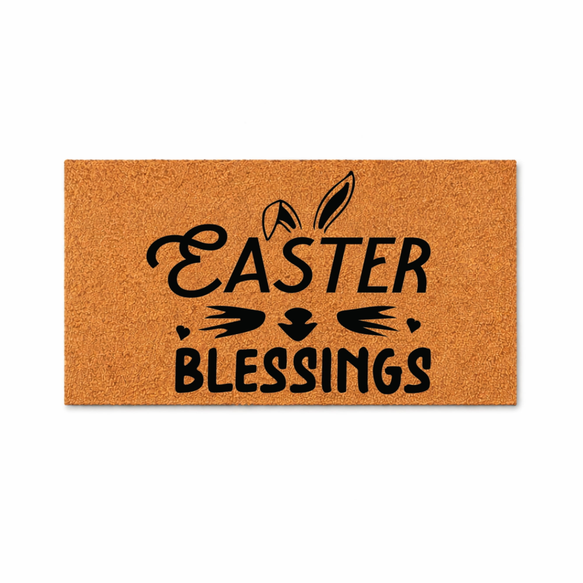 Easter Blessings Doormat, Bunny Ears Design, Welcome Front Door Mat ...
