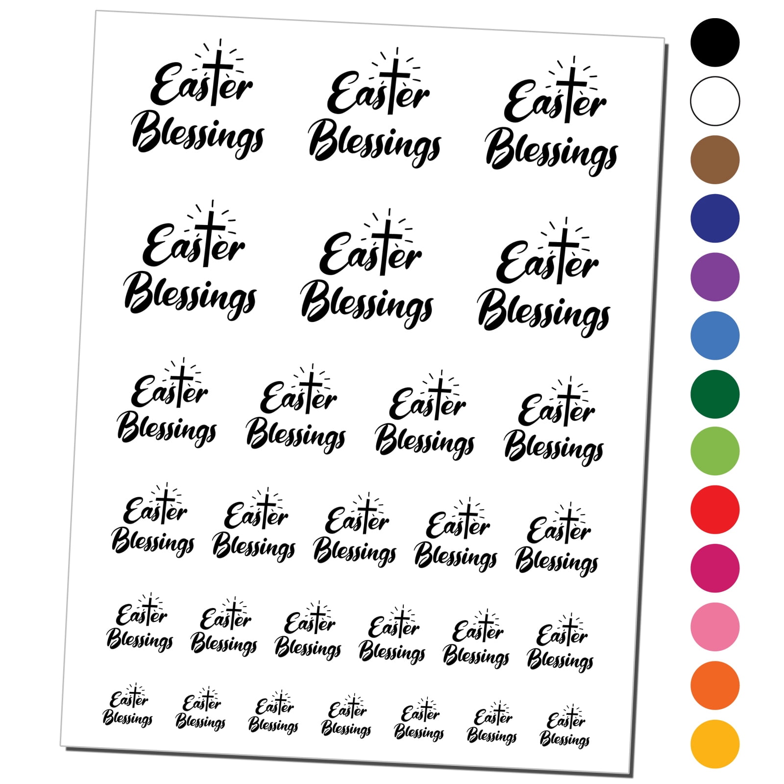 Easter Blessings Religious Cross Water Resistant Temporary Tattoo Set ...