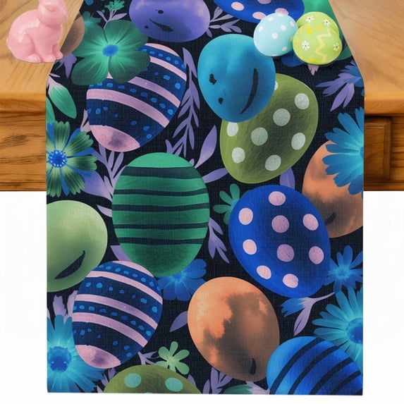Easter Blue Eggs Table Runner 72 Inches Long for Kitchen Dining, Spring ...