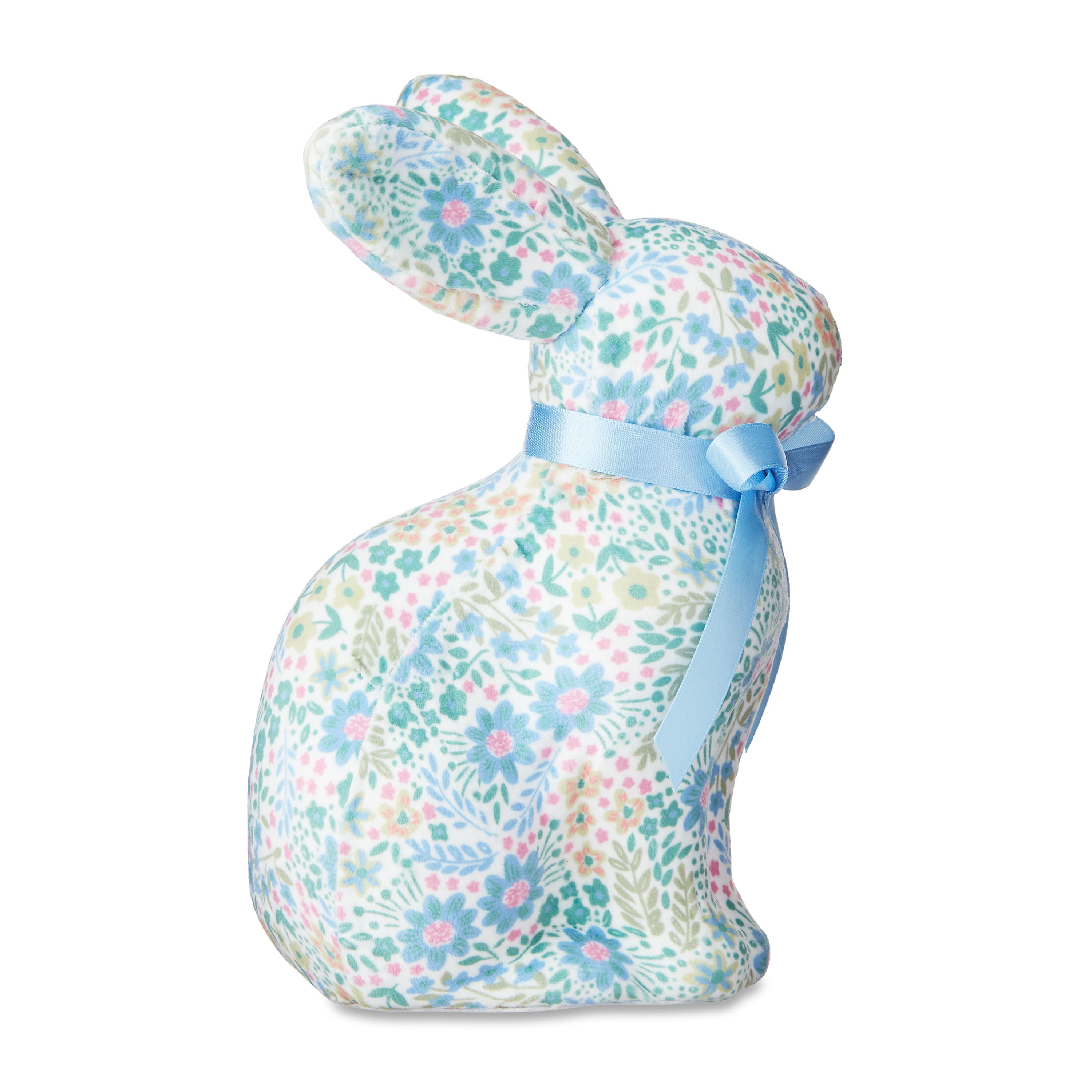 Easter Blue Floral Bunny Decor, 9 in, by Way To Celebrate - Walmart.com