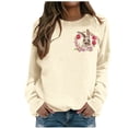 Easter Boho Tops for Women Cute Rabbit Printed Headless Hoodie School ...