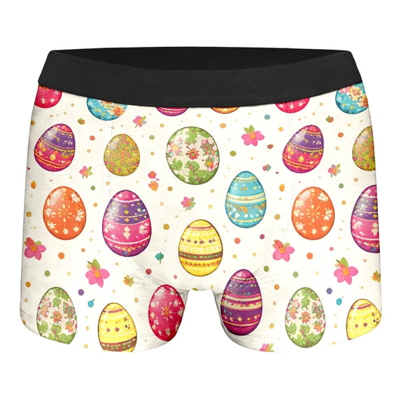 Easter Boys Bunny Egg Print Boxer Briefs Cartoon Rabbit for Kids White ...