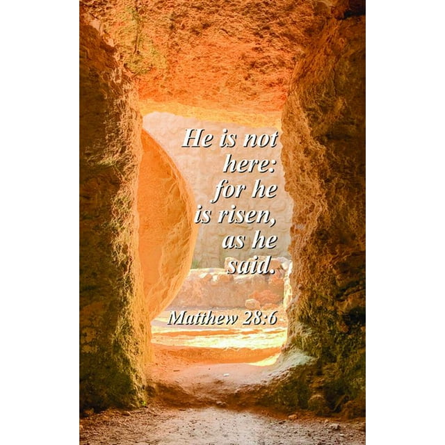Easter Bulletin: He Is Risen (Package of 100) : Matthew 28:6 (KJV ...