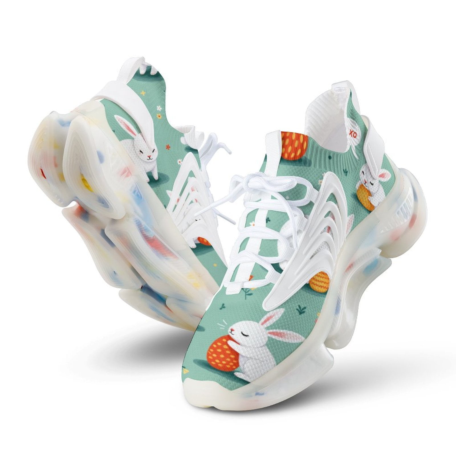 Easter Bunnies And Decorated Eggs Walking Shoes for Men Woman ...