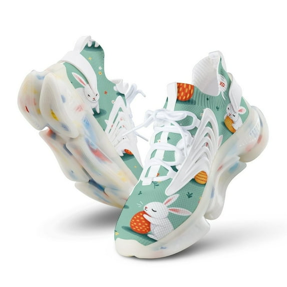 Easter Bunnies And Decorated Eggs Walking Shoes for Men Woman ...