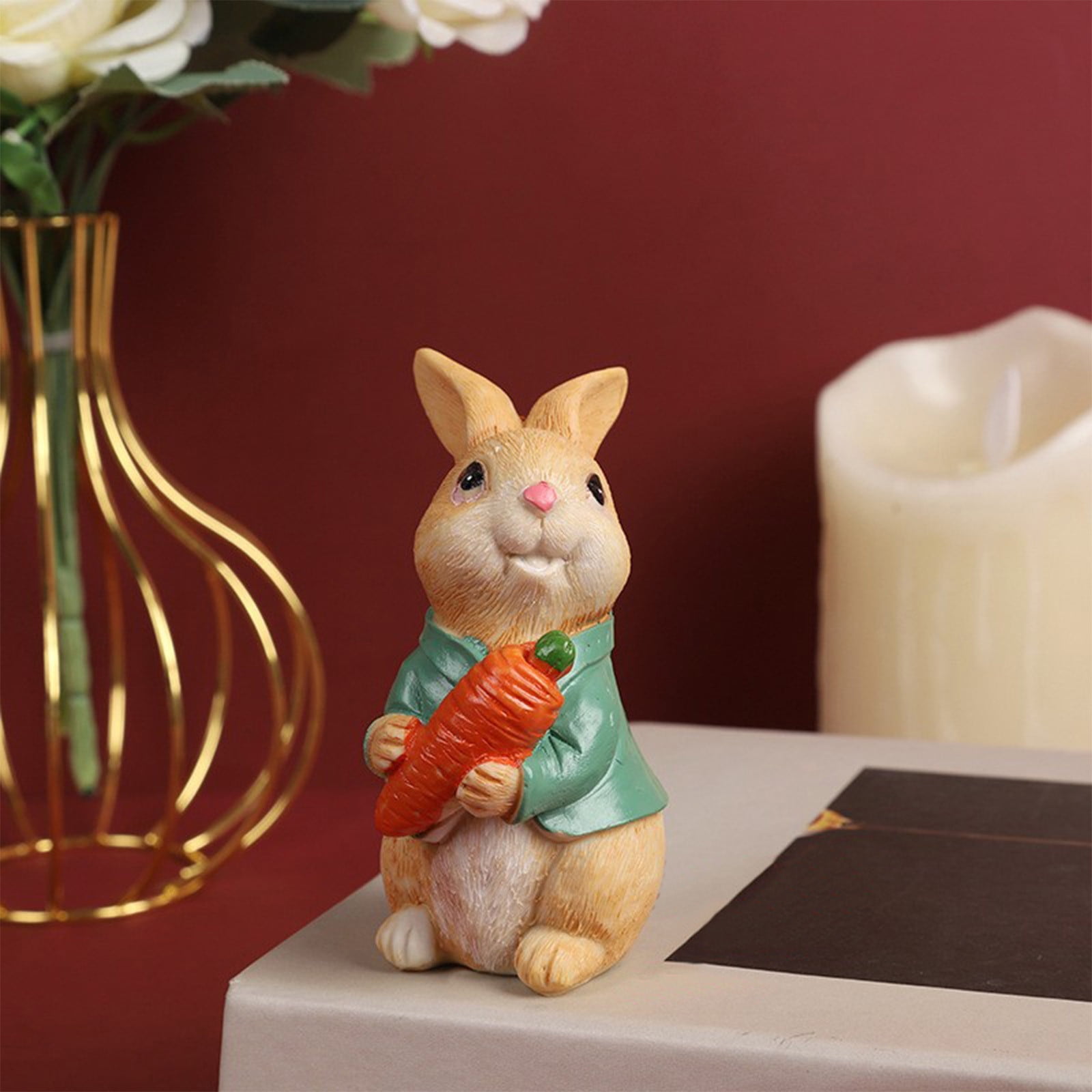 Easter Bunnies Rabbit Figurines Fairy Garden Accessories Bunnies Resin ...