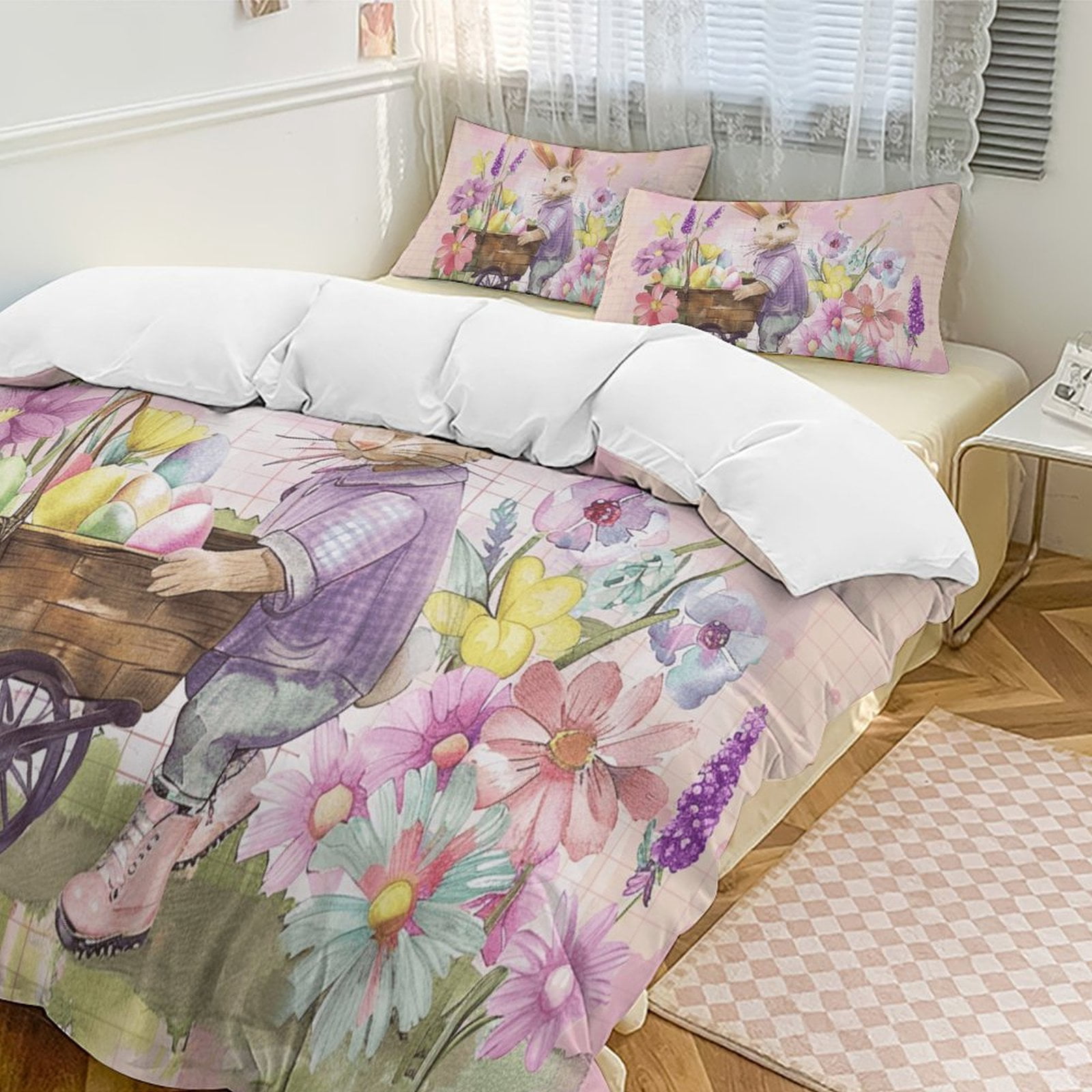Easter Bunnies Rabbits 3D Duvet Cover Set Quilt Cover Theme for Bedroom ...