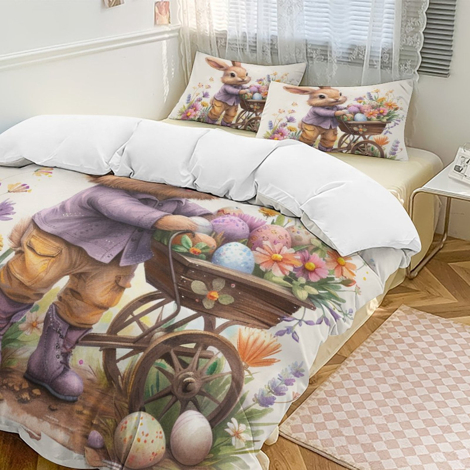 Easter Bunnies Rabbits 3D Duvet Cover Set Quilt Cover Theme for Bedroom ...