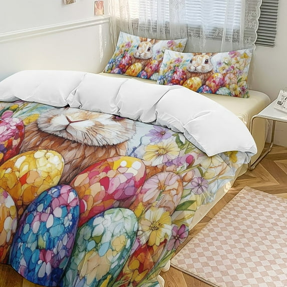 Easter Bunnies Rabbits 3D Duvet Cover Set Quilt Cover Theme for Bedroom ...