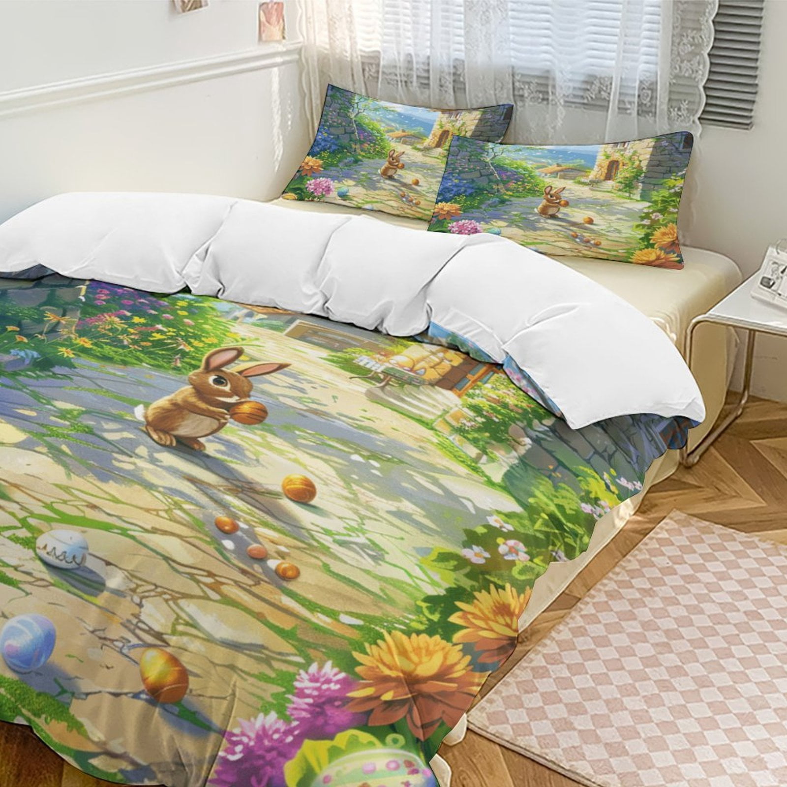 Easter Bunnies Rabbits 3D Duvet Cover Set Quilt Cover Theme of Kid Boy ...