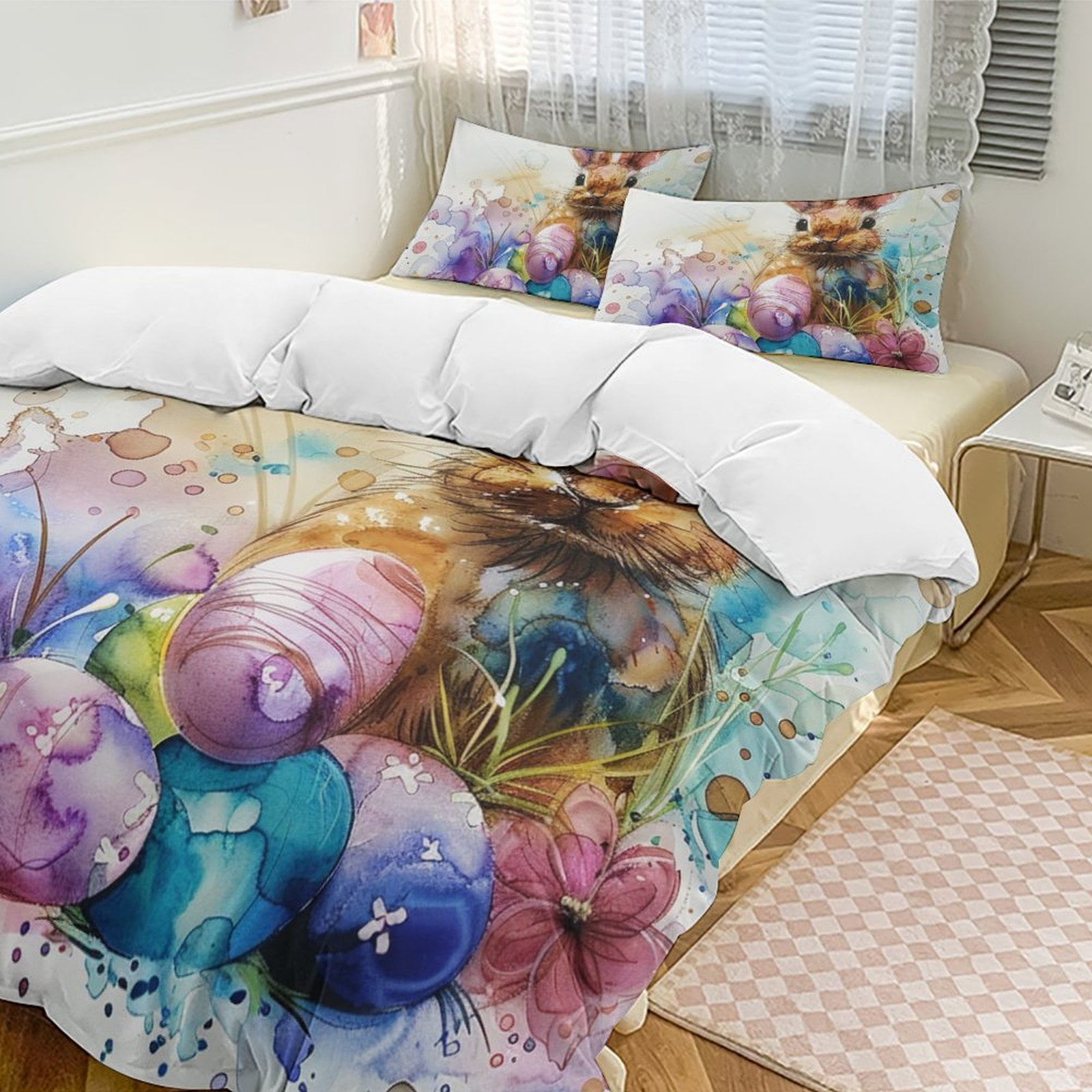 Easter Bunnies Rabbits 3D Duvet Cover Set Quilt Cover Theme of Kid Boy ...