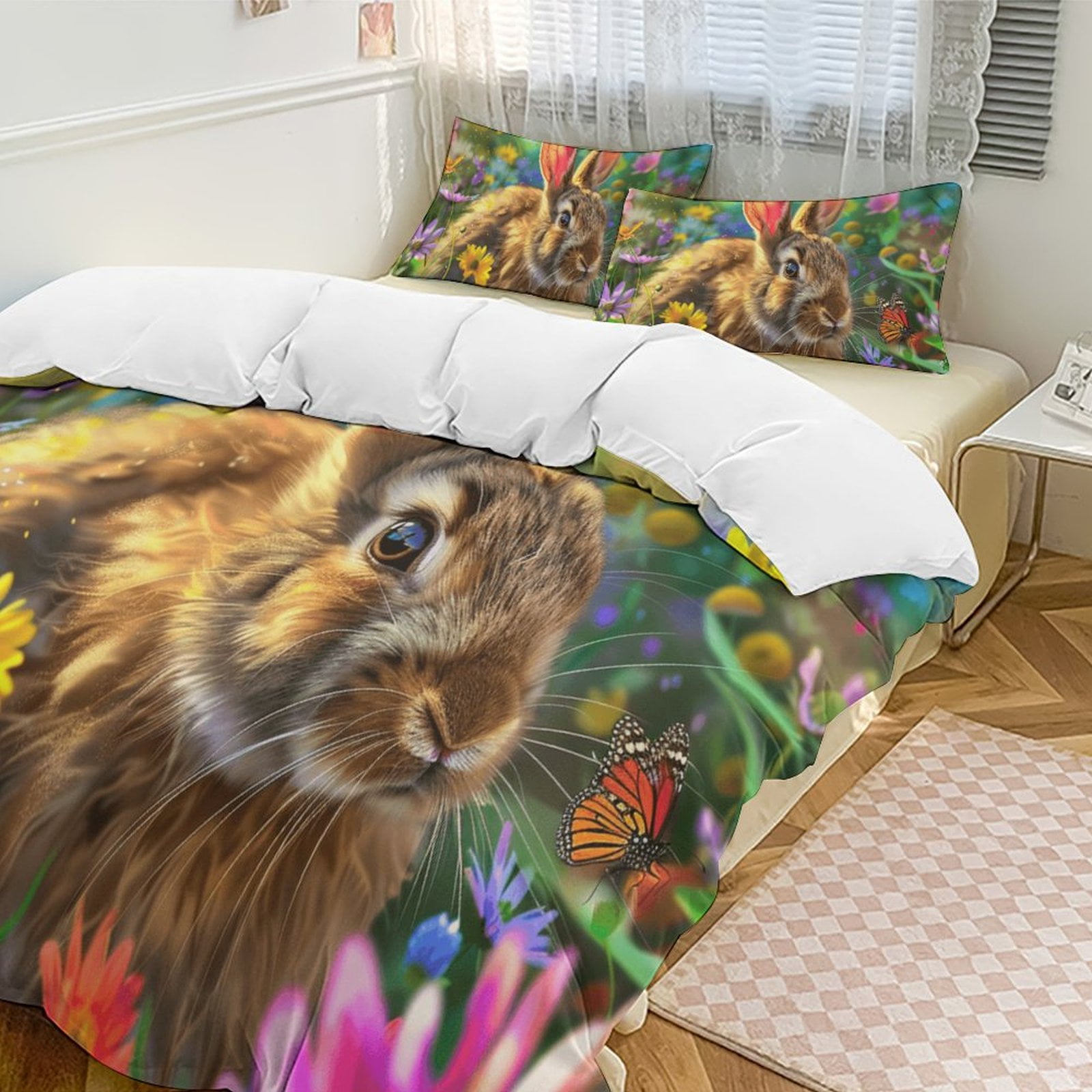 Easter Bunnies Rabbits 3D Duvet Cover Set Quilt Cover Theme of Kid Boy ...