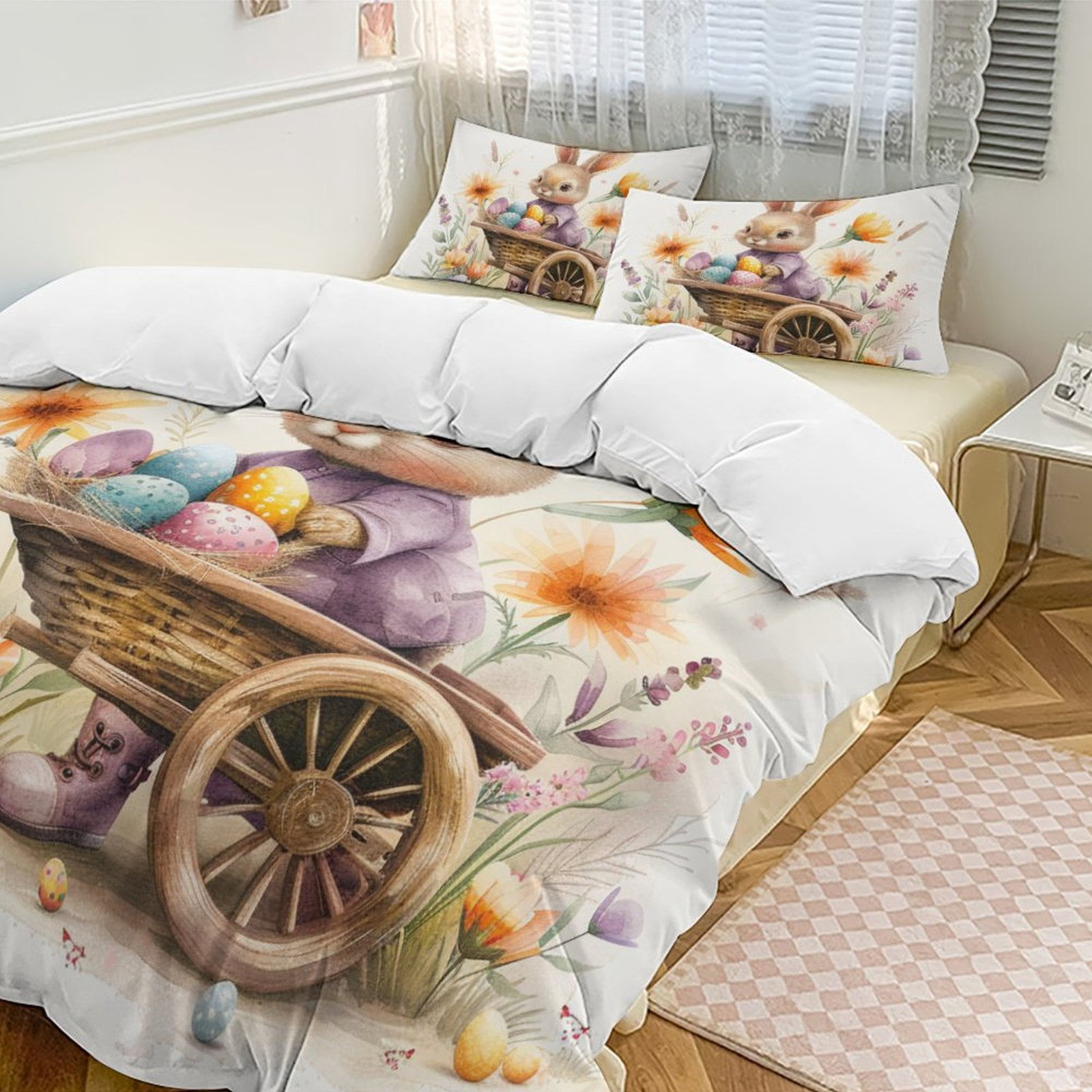 Easter Bunnies Rabbits 3D Duvet Cover Set Quilt Cover Theme of Kid Boy ...