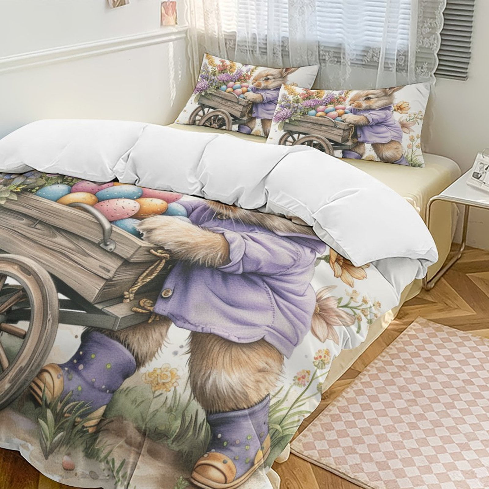 Easter Bunnies Rabbits 3D Duvet Cover Set Quilt Cover Theme of Kid Boy ...