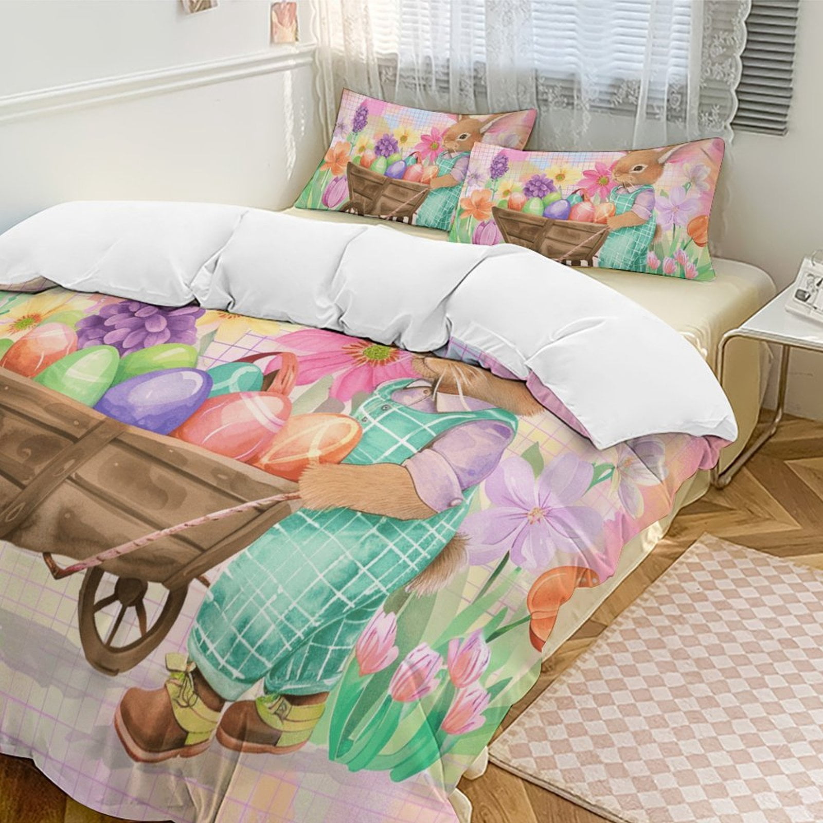 Easter Bunnies Rabbits 3D Duvet Cover Set Quilt Cover Theme of Kid Boy ...