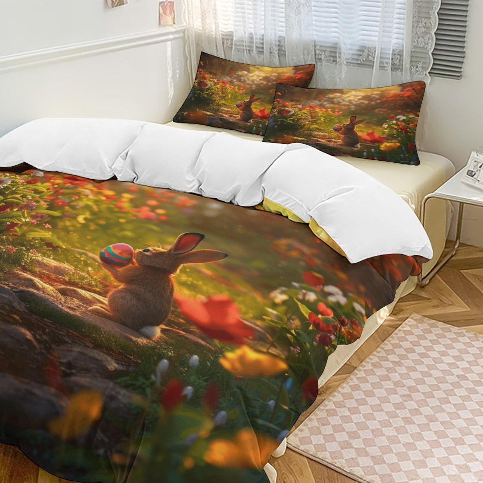 Easter Bunnies Rabbits 3D Duvet Cover Set Quilt Cover Theme of Kid Boy ...