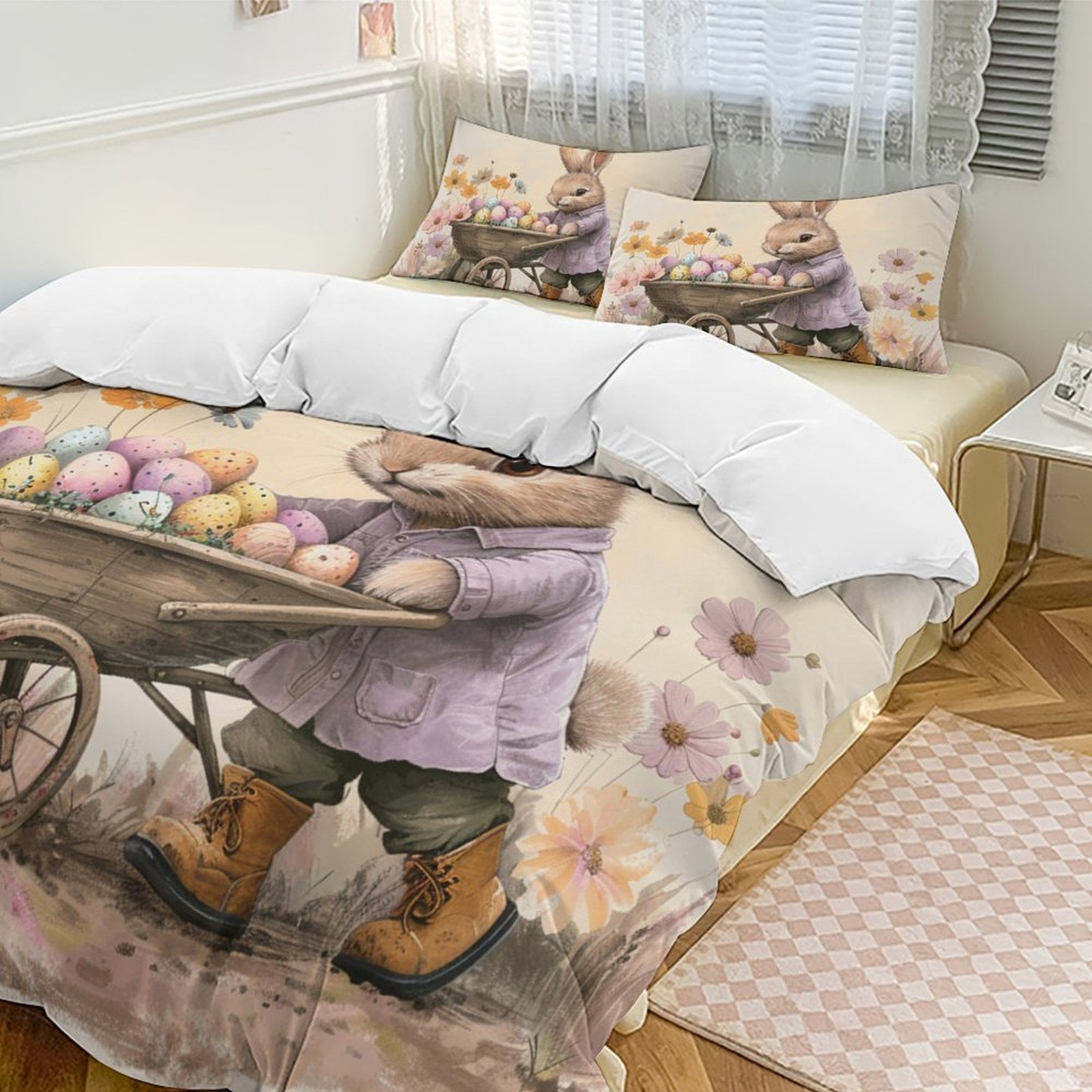 Easter Bunnies Rabbits 3D Duvet Cover Set Quilt Cover Theme of Kid Boy ...