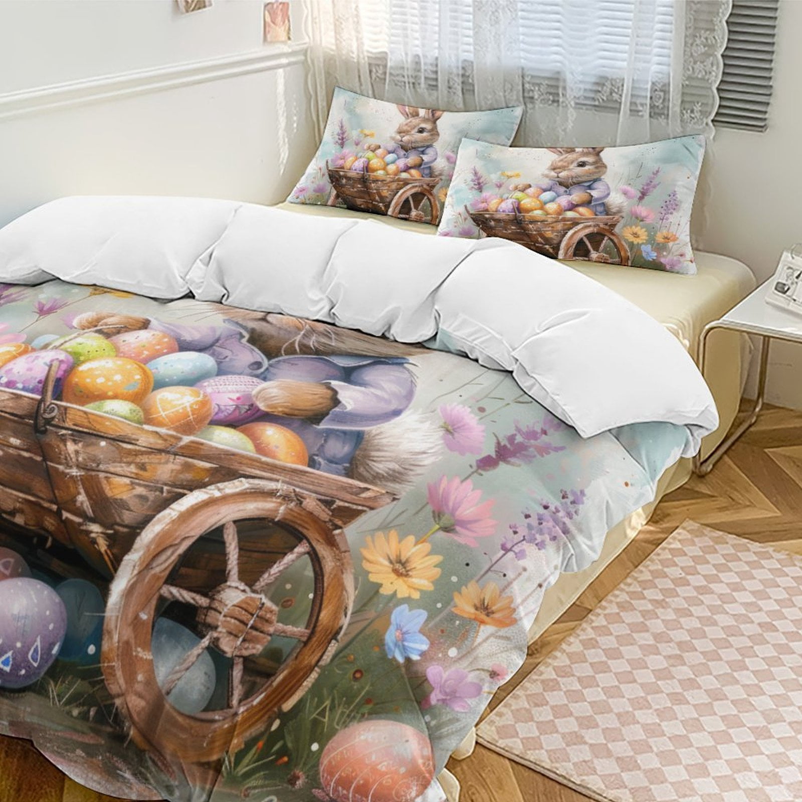 Easter Bunnies Rabbits 3D Duvet Cover Set Quilt Cover Theme of Kid Boy ...