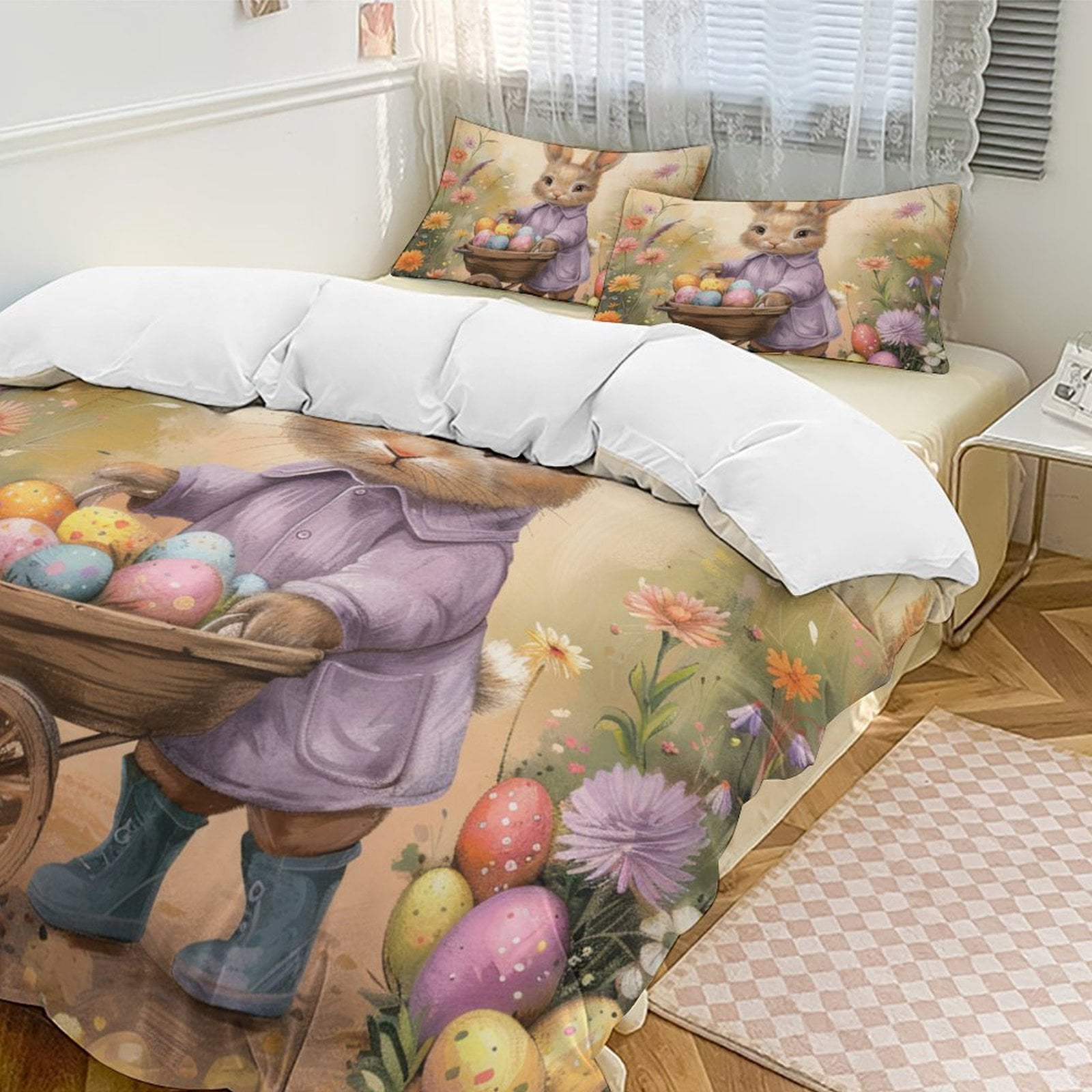 Easter Bunnies Rabbits 3D Duvet Cover Set Quilt Cover Theme of Kid Boy ...