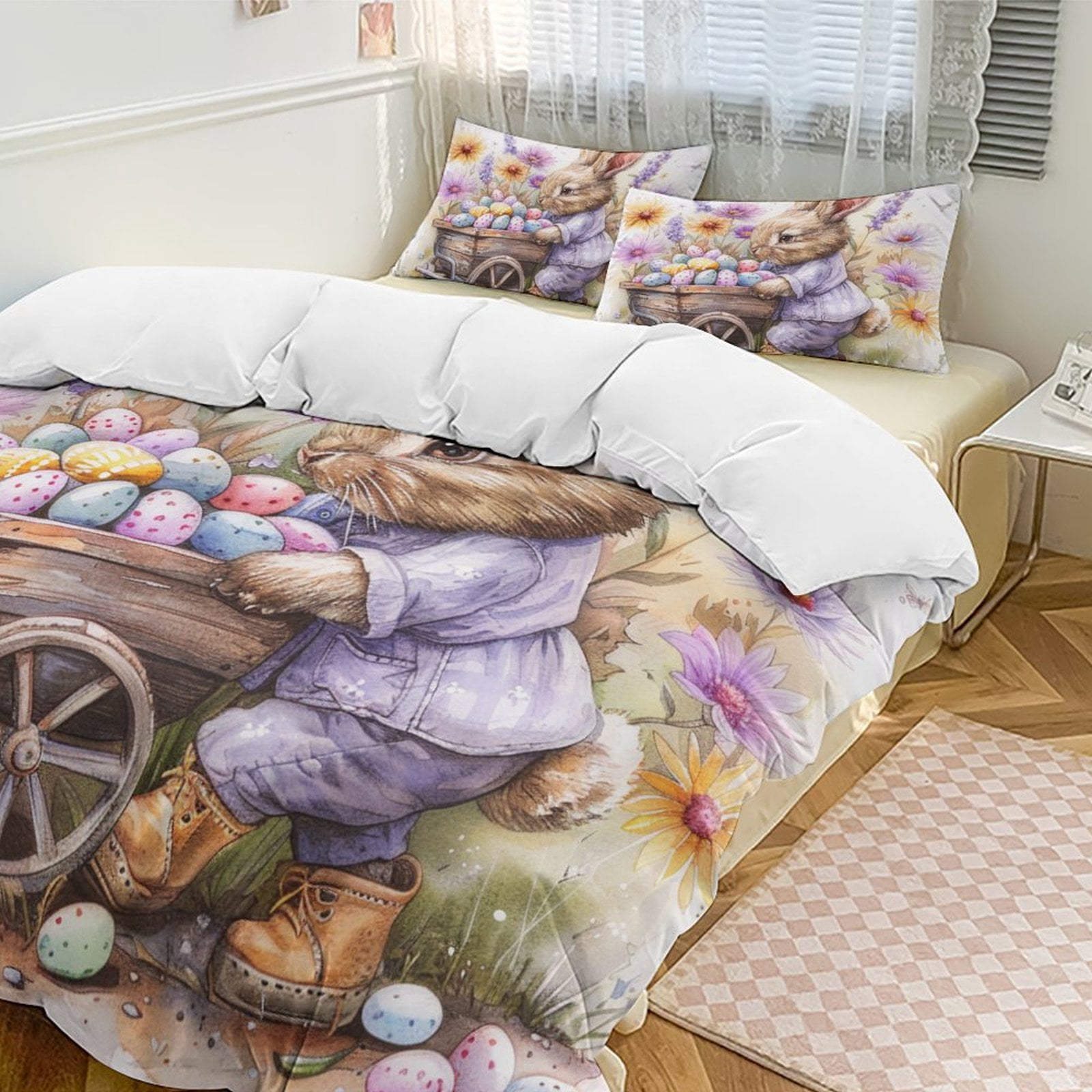 Easter Bunnies Rabbits 3D Duvet Cover Set Quilt Cover Theme of Kid Boy ...