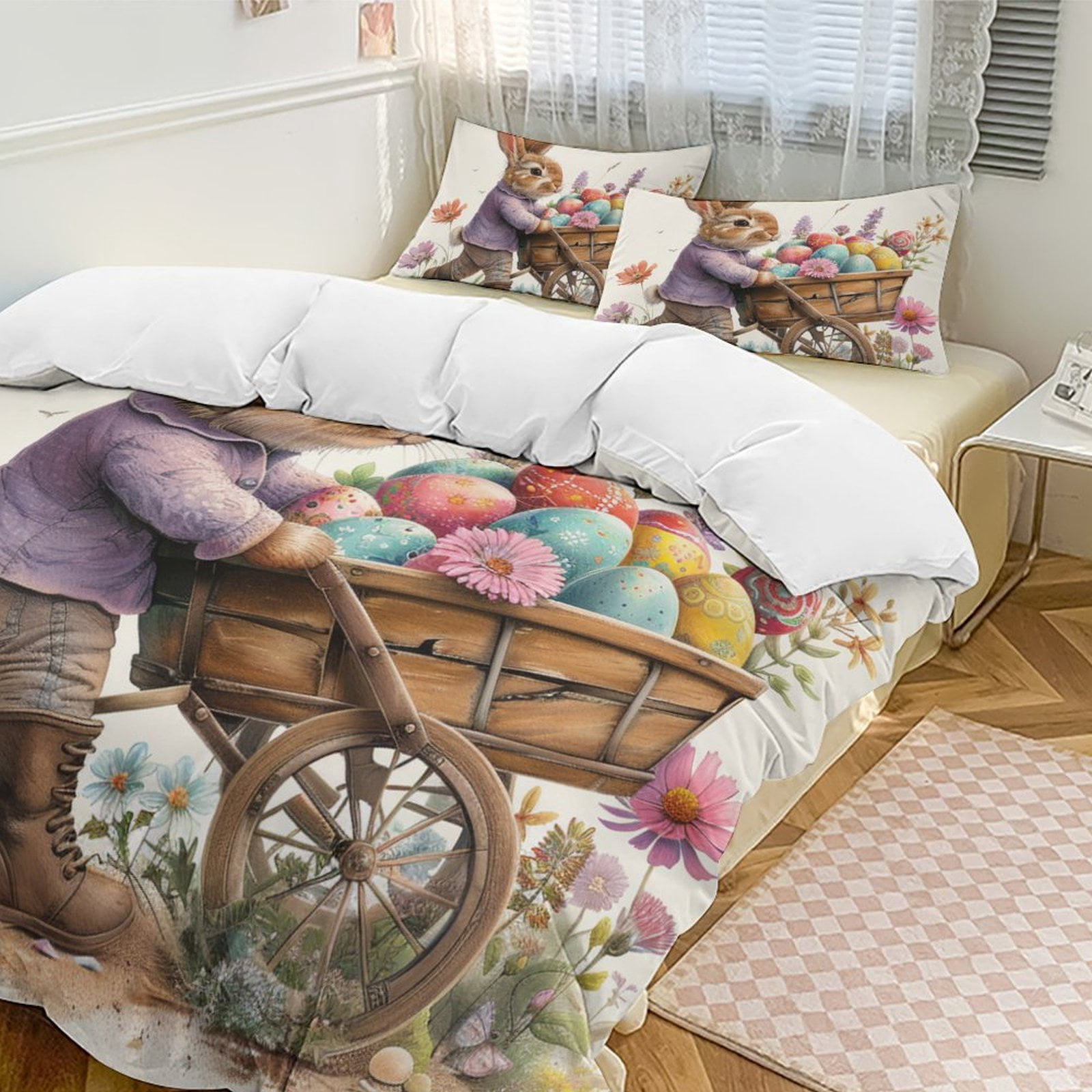 Easter Bunnies Rabbits 3D Duvet Cover Set Quilt Cover Theme of Kid Boy ...