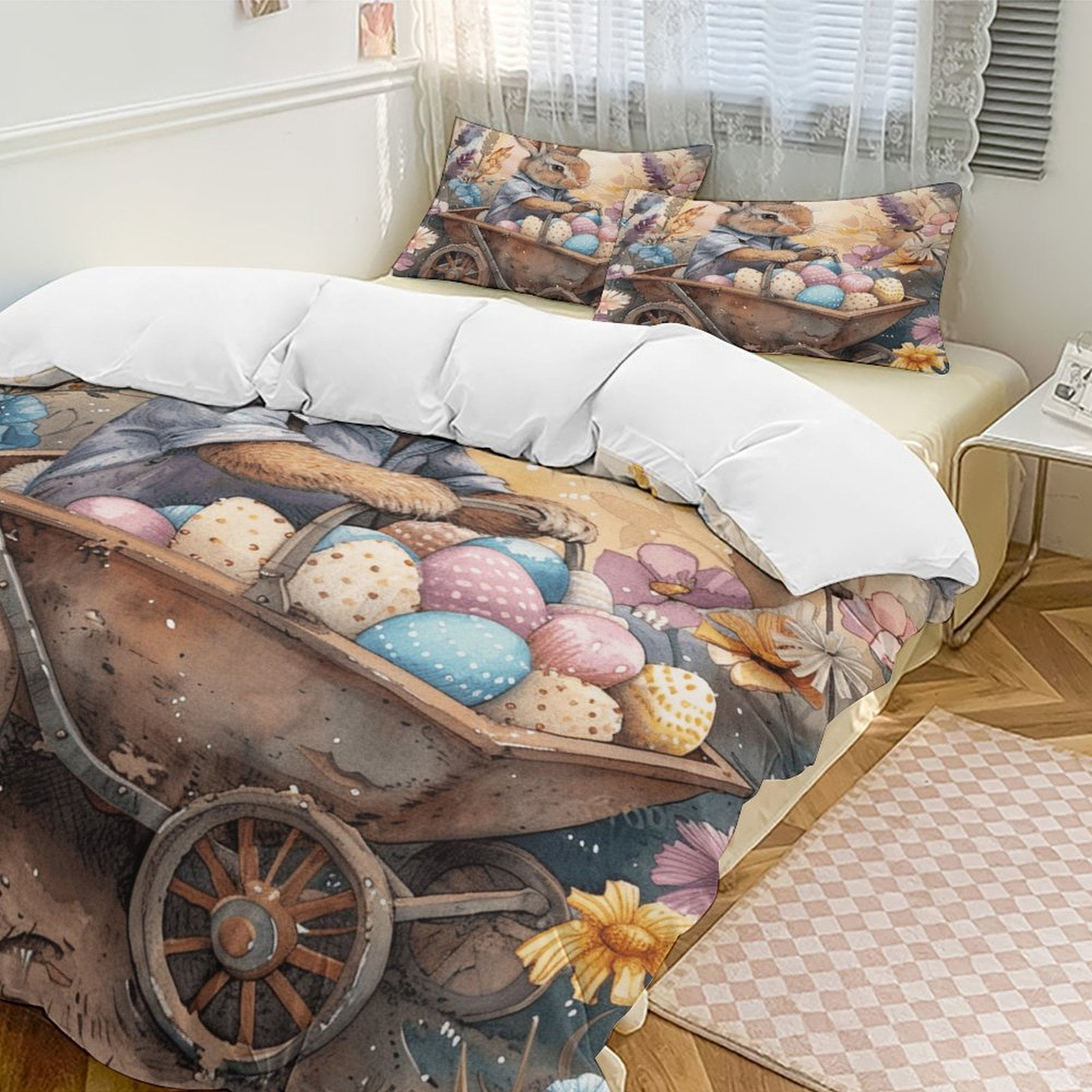 Easter Bunnies Rabbits 3D Duvet Cover Set Quilt Cover Theme of Kid Boy ...