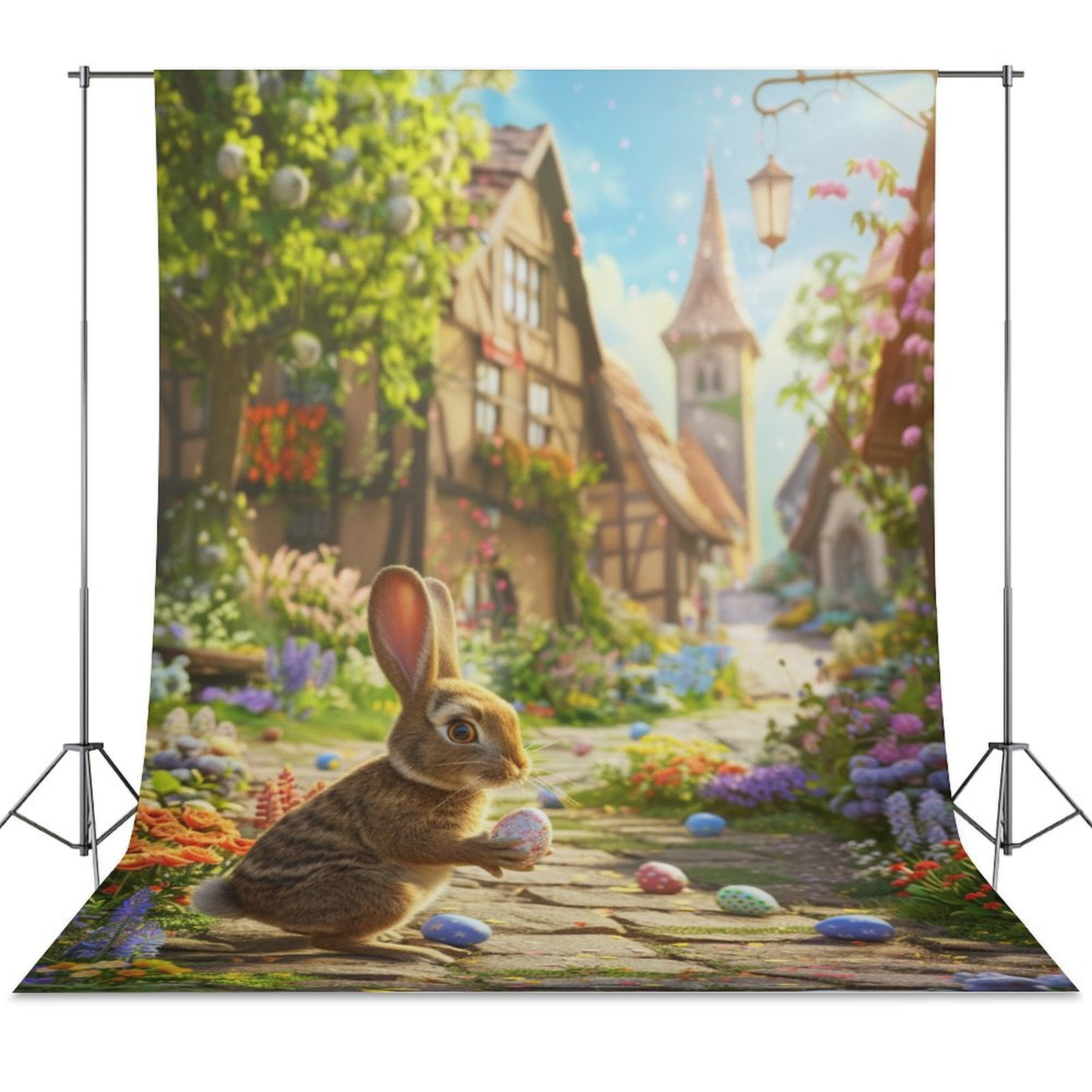 Easter Bunnies Rabbits Backdrop Background for Photography Photo Booth ...