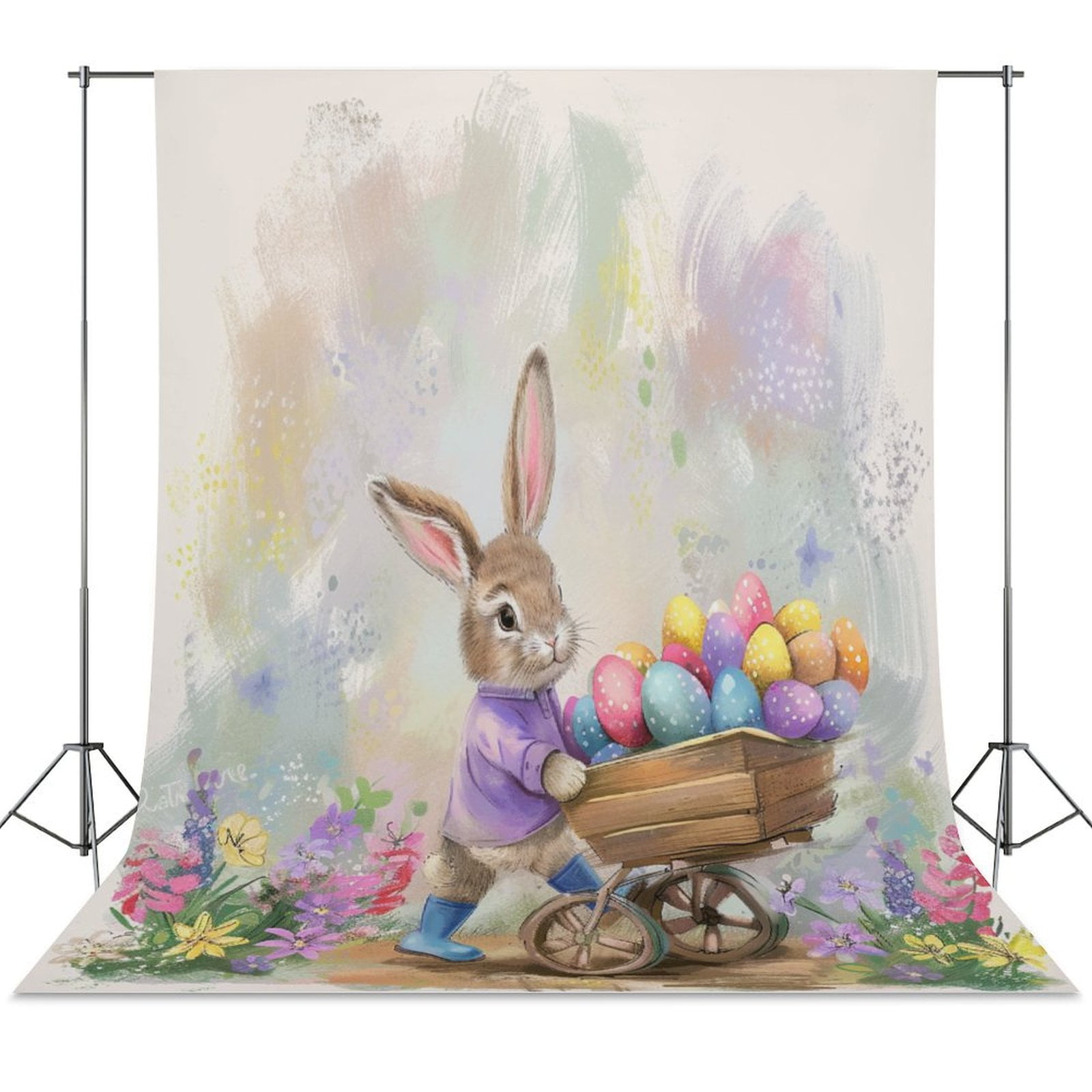 Easter Bunnies Rabbits Backdrop Background for Photography Photo Booth ...
