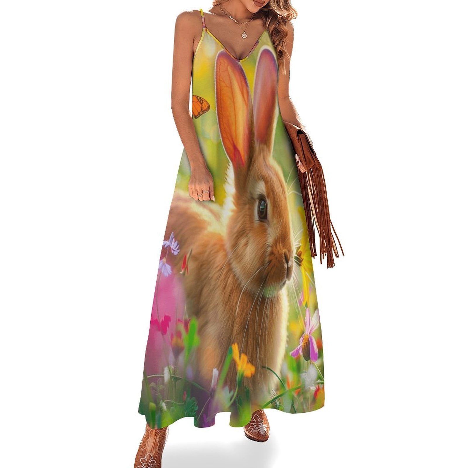 Easter Bunnies Rabbits Fine Art Sleeveless Dress Summer Dress Woman ...
