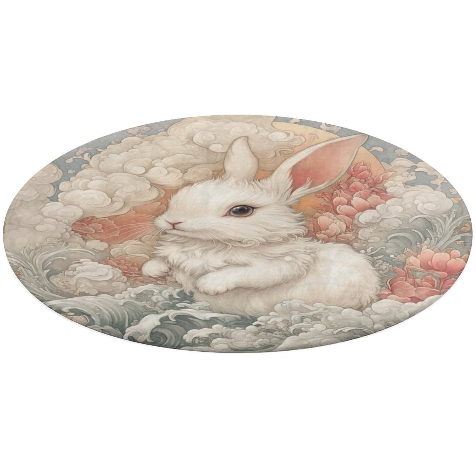 Easter Bunnies Rabbits Round Rugs -Washable Non-Slip Small Round Area ...