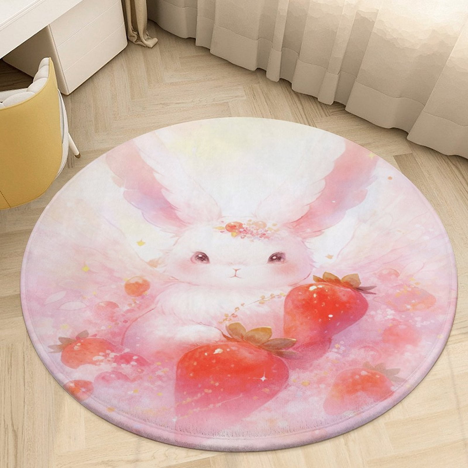 Easter Bunnies Rabbits Washable Round Rug -Circle Area Rugs for Nursery ...