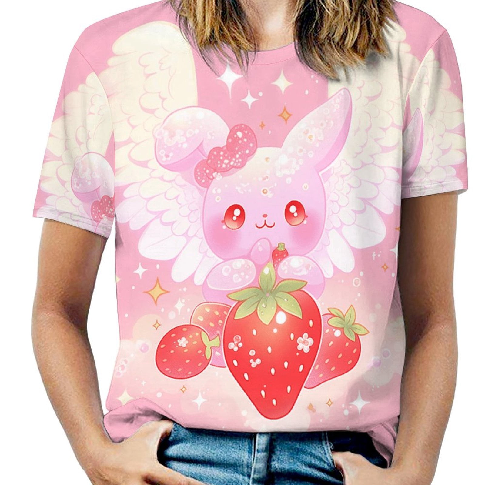 Easter Bunnies Rabbits Womens Tops Women's Fashion Casual Short Sleeve ...