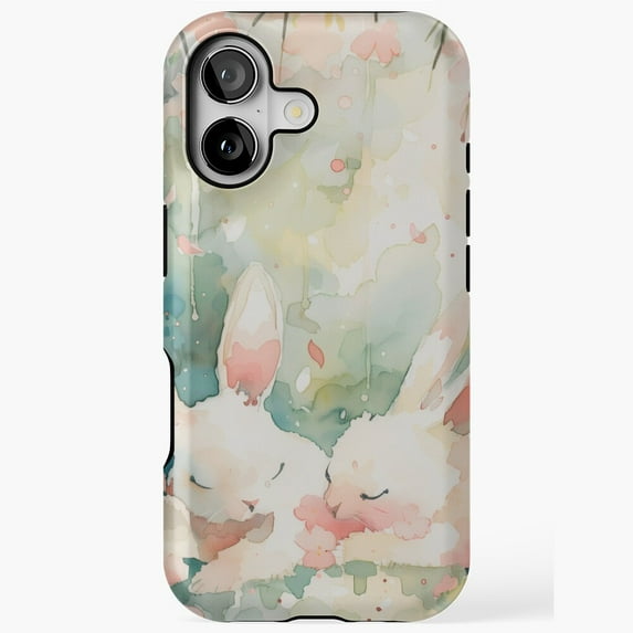 Easter Bunnies Sleeping Spring Blossom iPhone Case 17 through 11 Pro ...