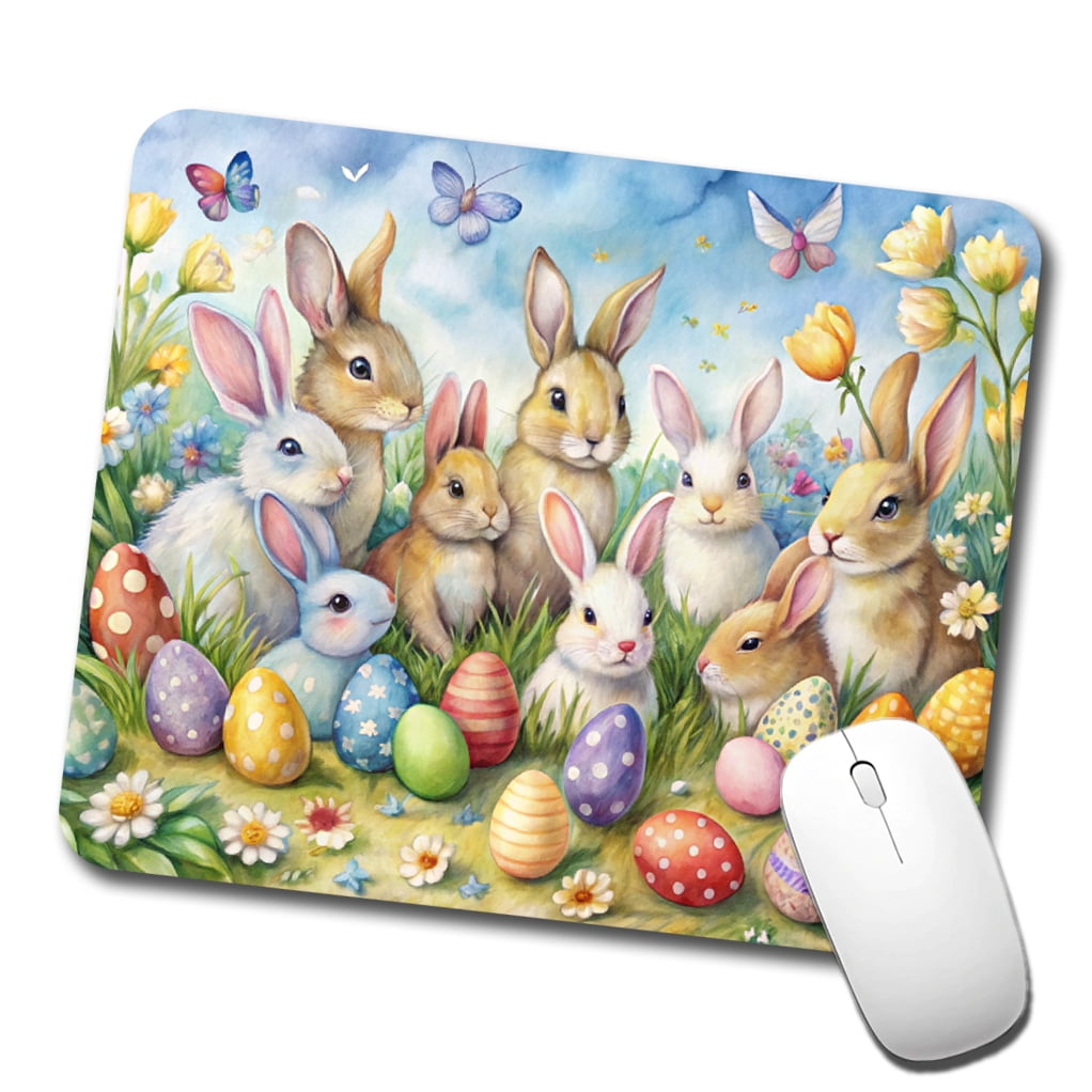 Easter Bunnies Watercolor Mouse Pad Low Profile Gaming Mat - Walmart.com