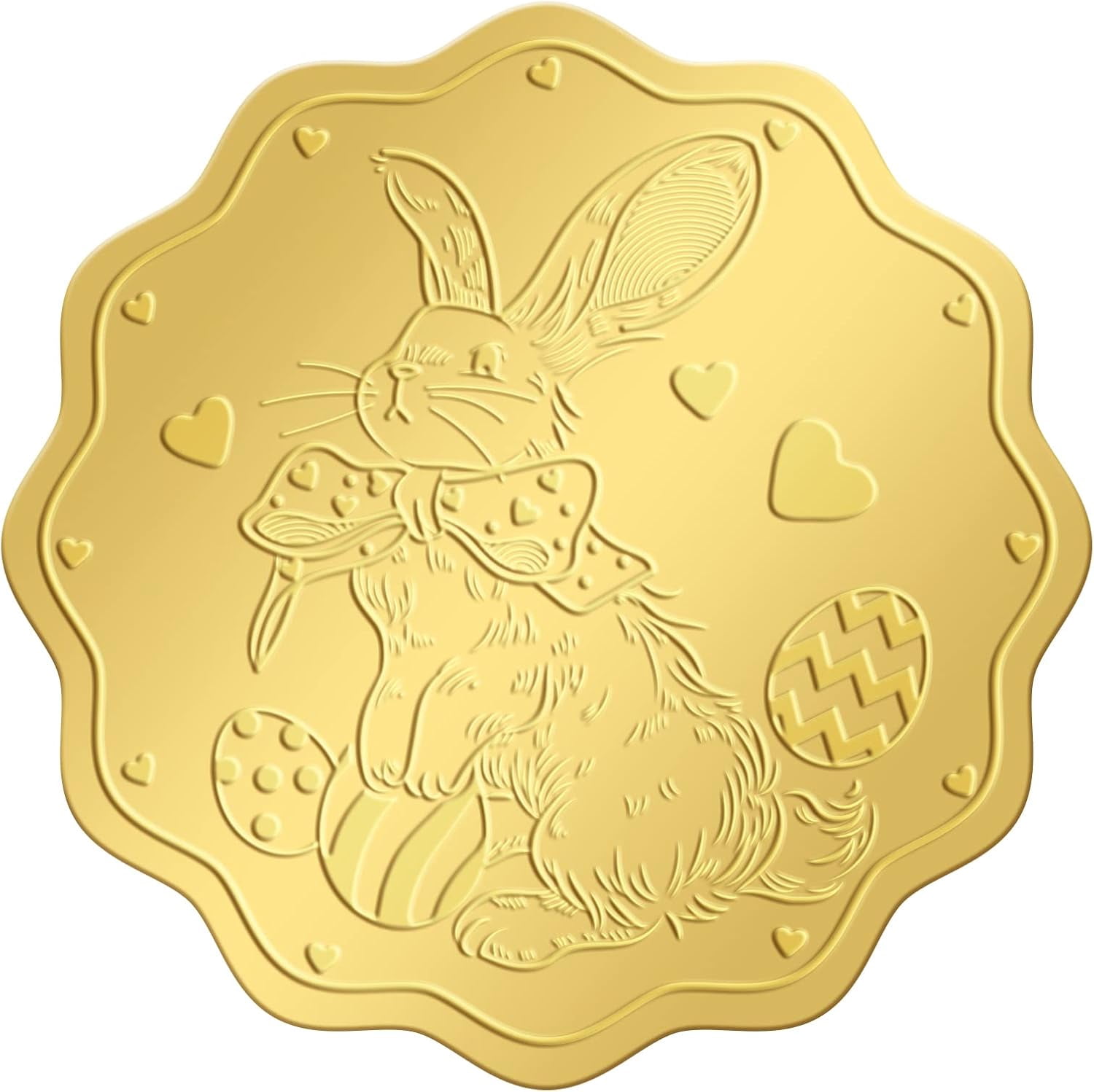 Easter Bunny 2" Gold Foil Embossed Envelope Seals Stickers 100pcs Cute ...