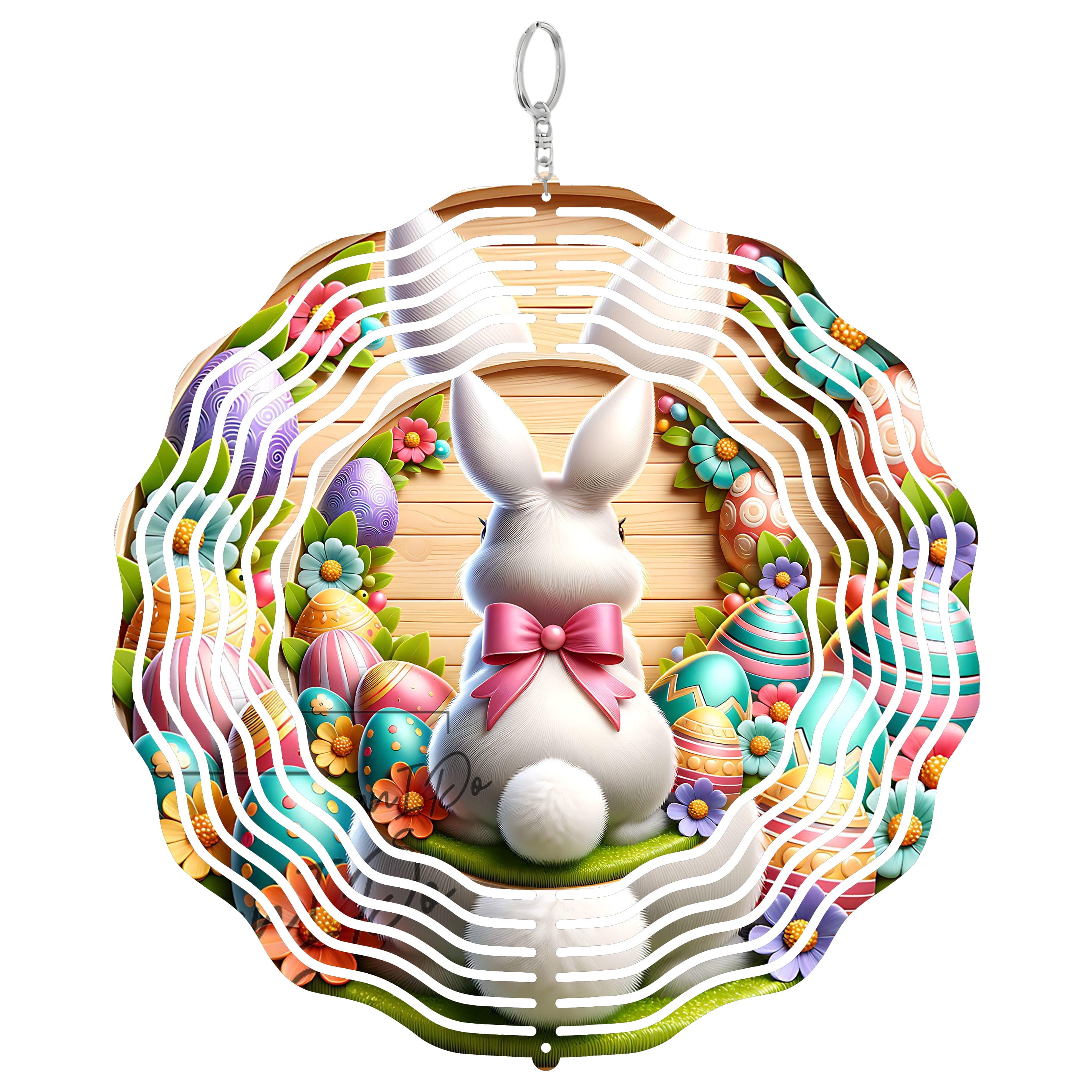 Easter Bunny 3D Wind Spinner Kinetic Spring Holiday Hanging Yard Garden ...