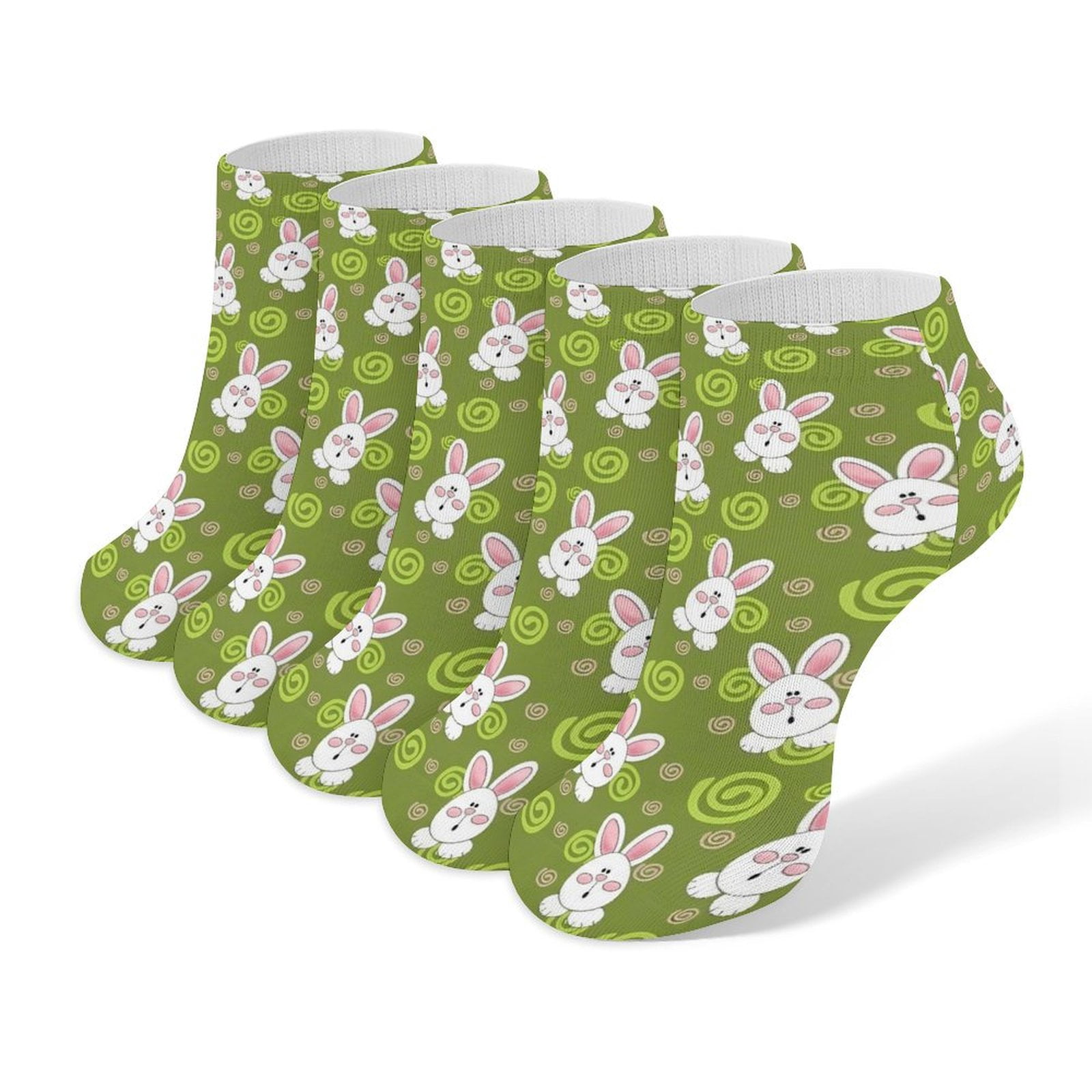 Easter Bunny 5 pairs of socks low cut comfortable casual socks One size ...