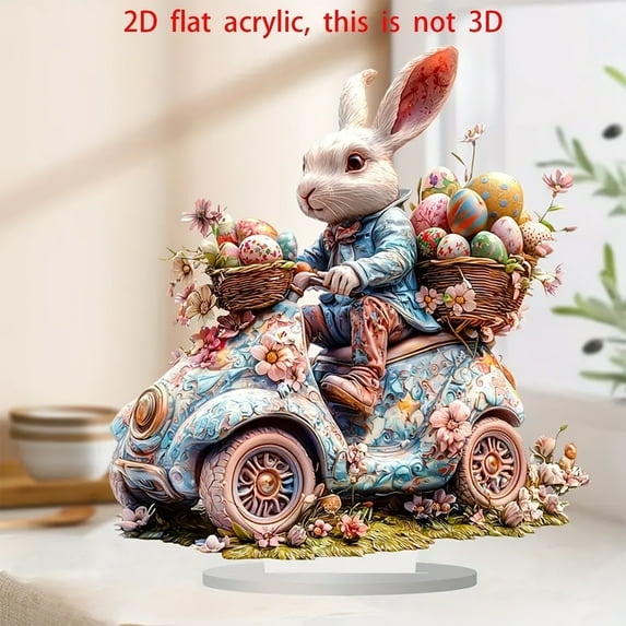Easter Bunny Acrylic Desk Decoration, Easter Car Stand Decor For Office ...