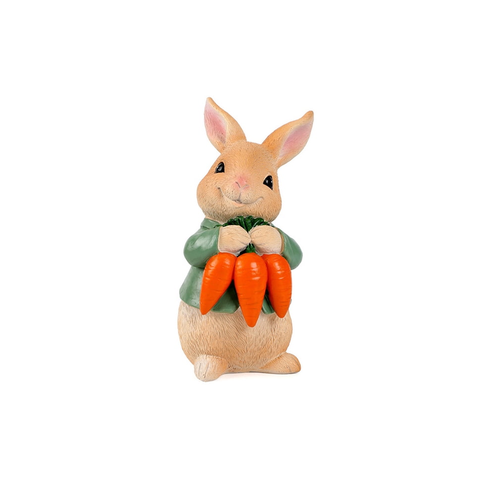 Easter Bunny Adornment Handcrafted Resin Rabbit Figurine Spring Home ...