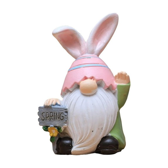 Easter Bunny And Dwarf Figurine With Colorful Eggs; Suitable As A ...