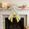 Easter Bunny And Egg Drawing Bows Colorful Printed Ribbon Garlands And ...