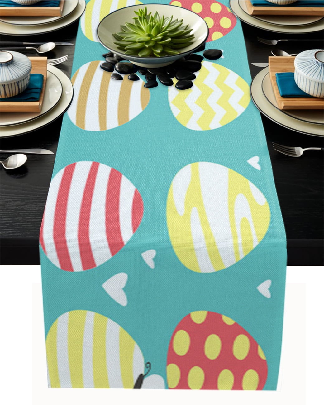 Easter Bunny And Egg Plaid Table Runner Wedding Table ration Home r ...