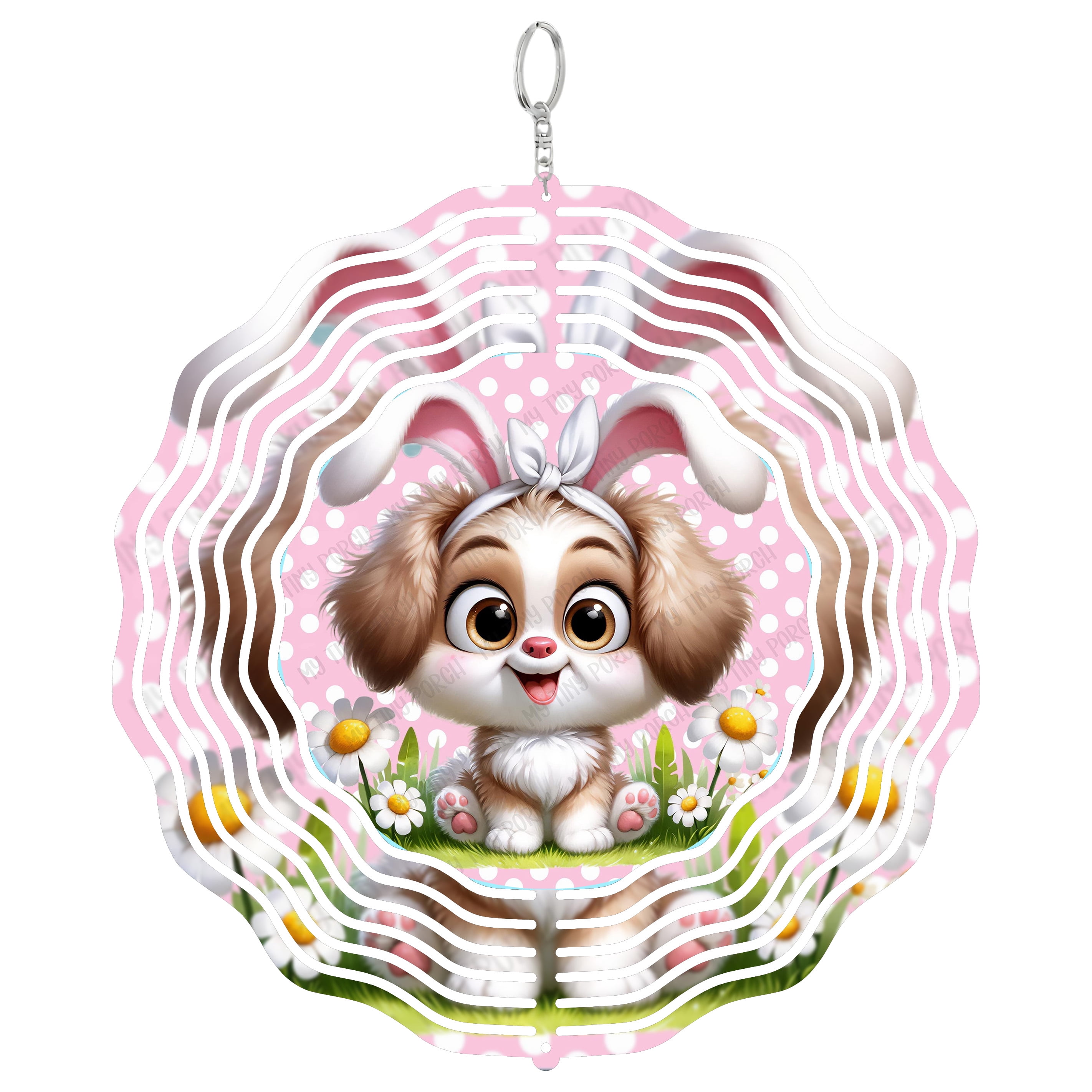 Easter Bunny And Puppy 3D Wind Spinner, Cute Animals Spring Decor ...