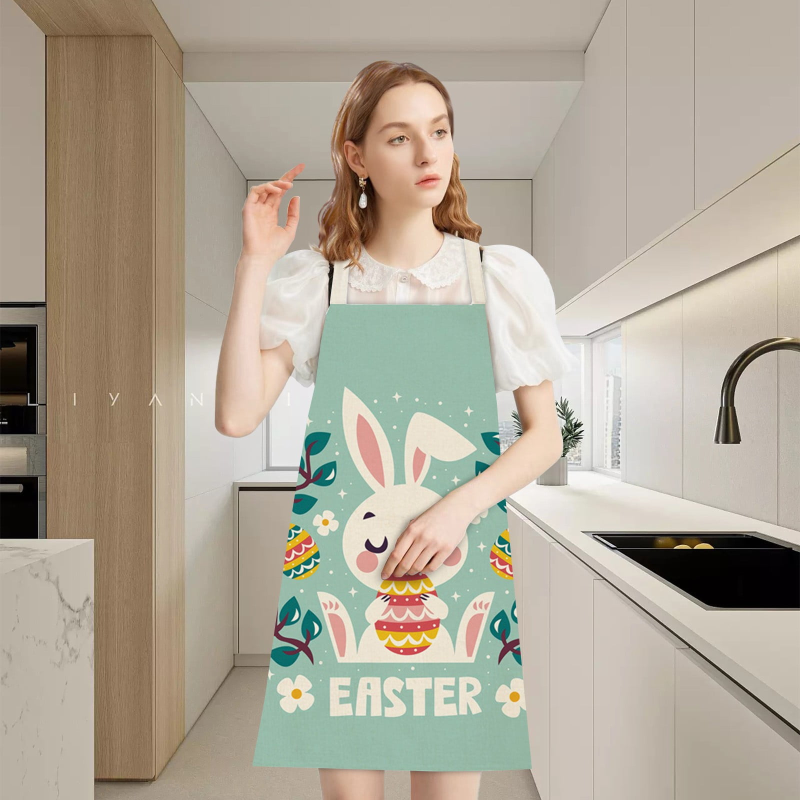 Easter Bunny Apron 65x75cm Creative Holiday Design Large Bib ...