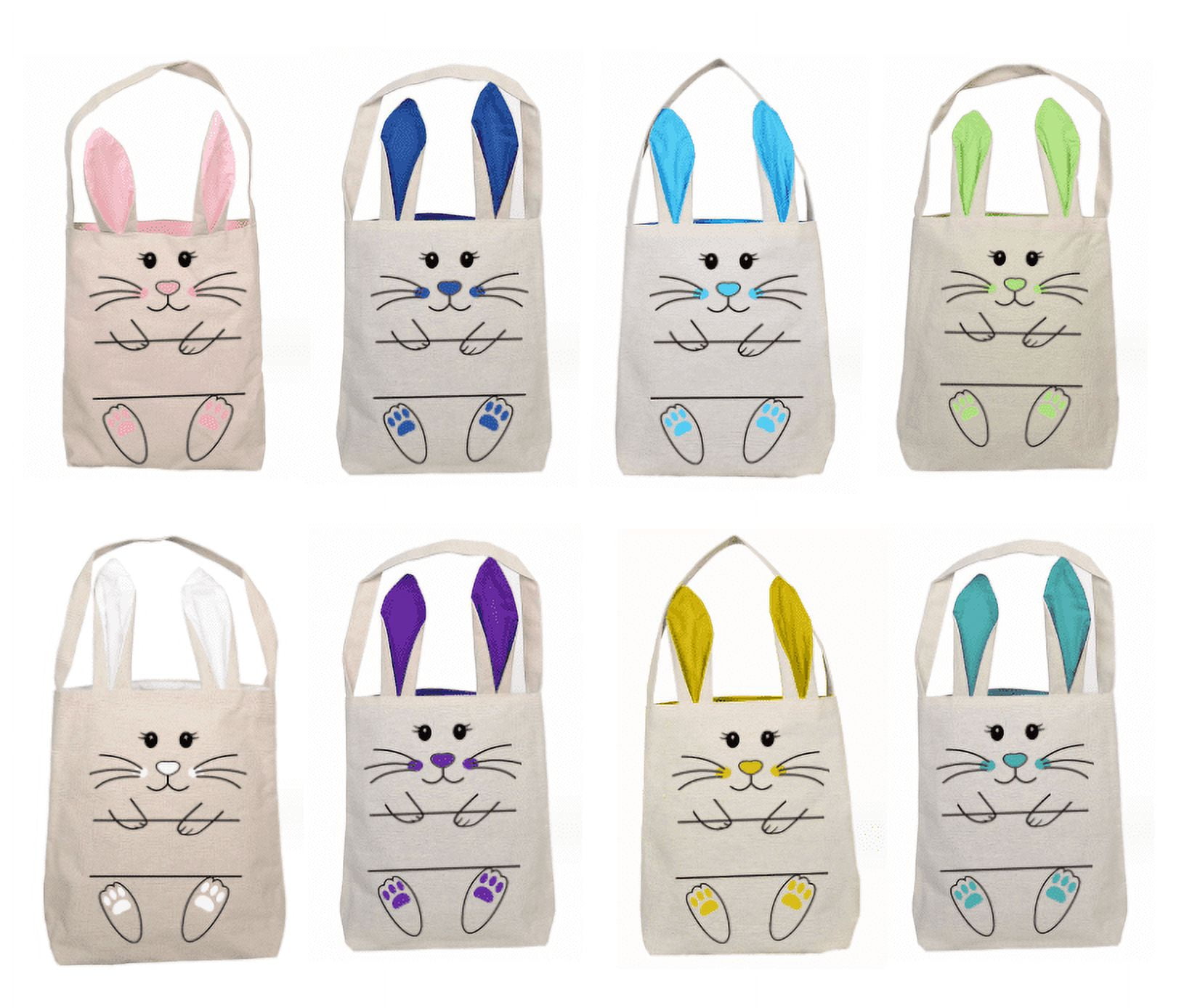 Easter Bunny Bags, Easter Bunny Baskets Rabbit Ears Design Jute Cloth ...