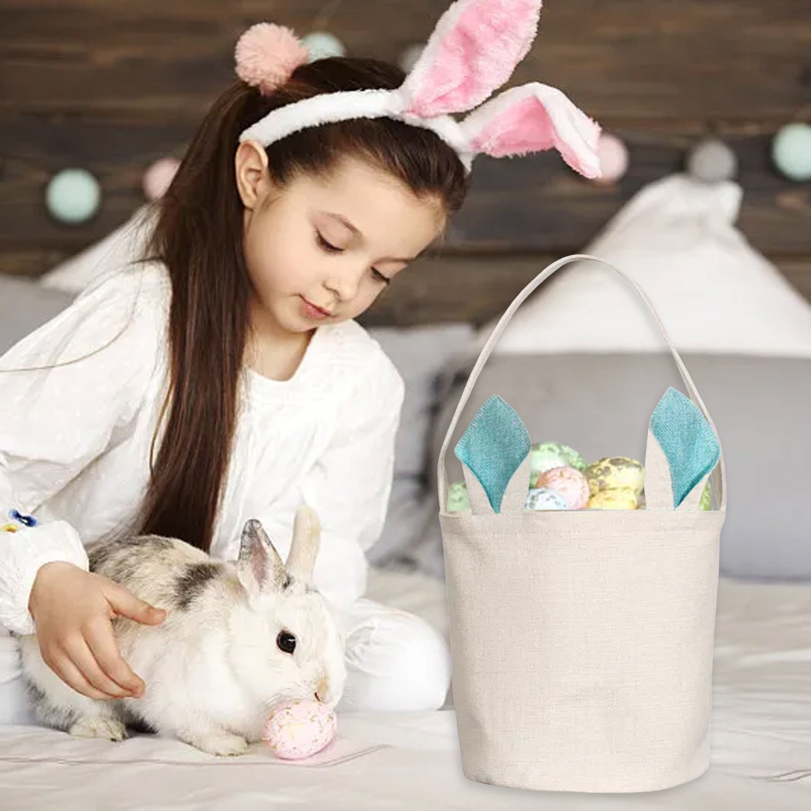 Easter Bunny Bags Sublimation Blank DIY Baskets Heat Transfer Baskets ...